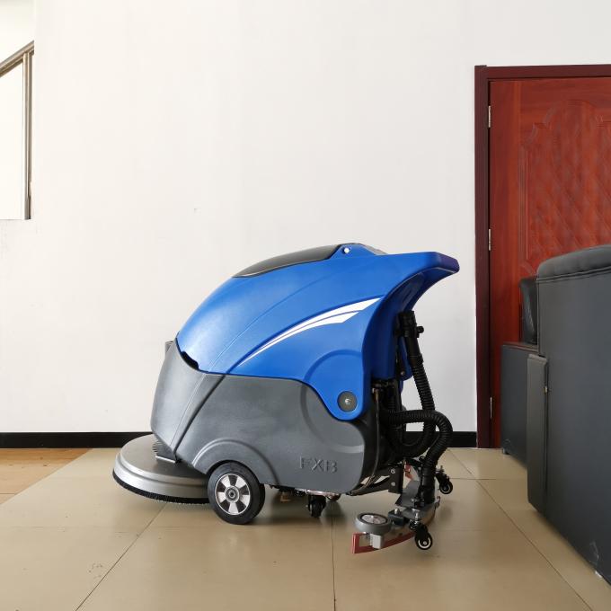 Blue Walk Behind Mechanical Road Sweeper Multifunctional 550W Motor Powered